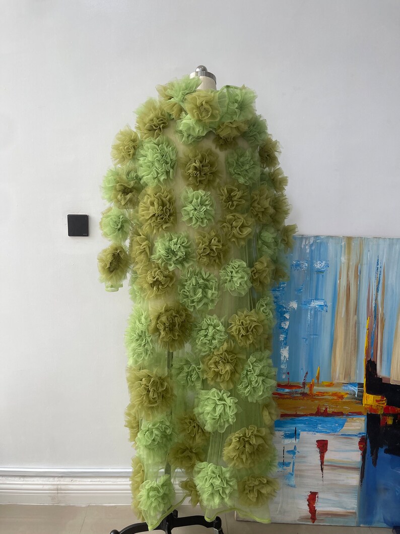 Green Awesome Jacket /different Shades of Green Ruffles Hooded - Etsy