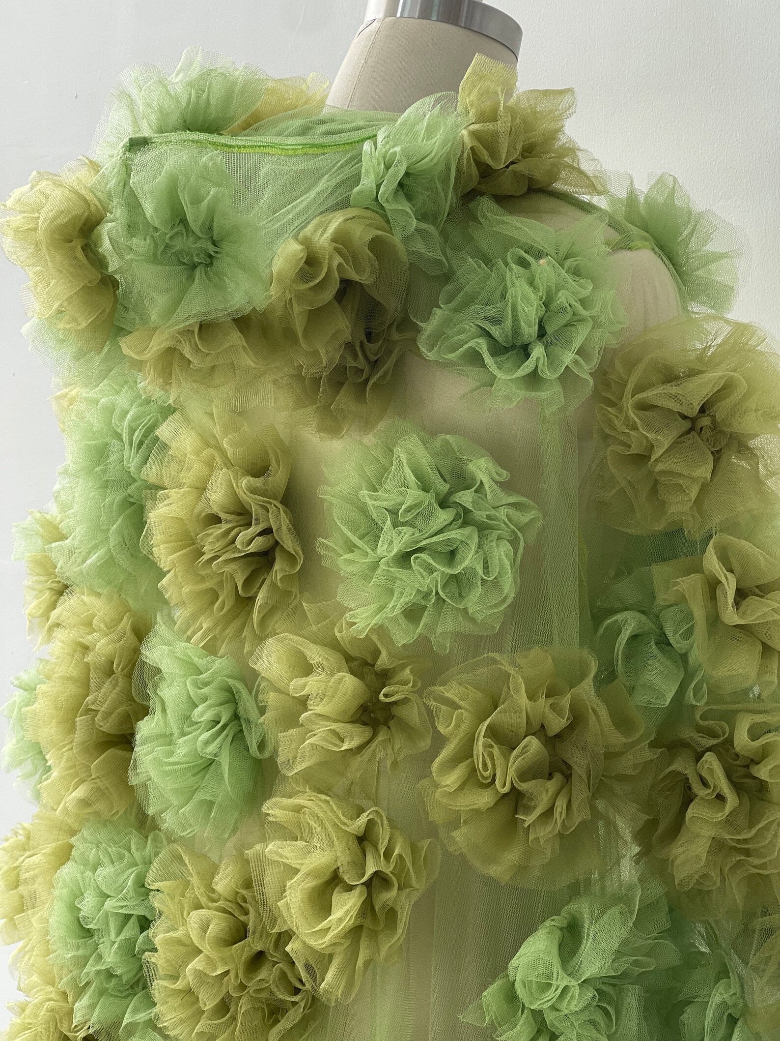 Green Awesome Jacket /different Shades of Green Ruffles Hooded - Etsy