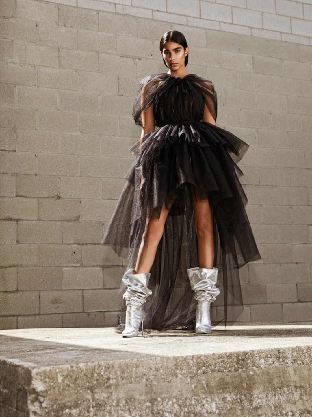 Tulle Gown Ruffle Dress Mesh Dress Birthday Outfit Vacation - Etsy