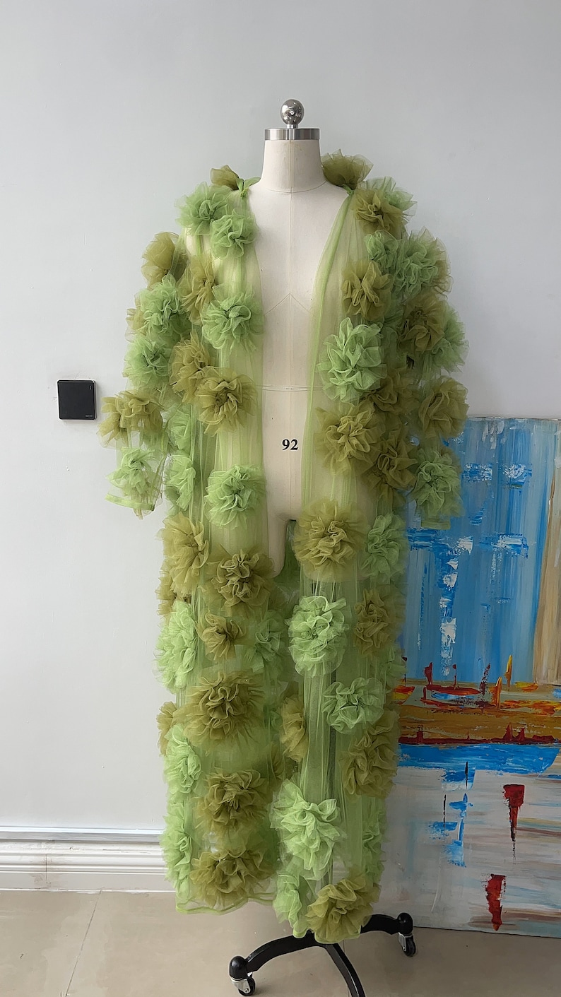 Green Awesome Jacket /different Shades of Green Ruffles Hooded - Etsy