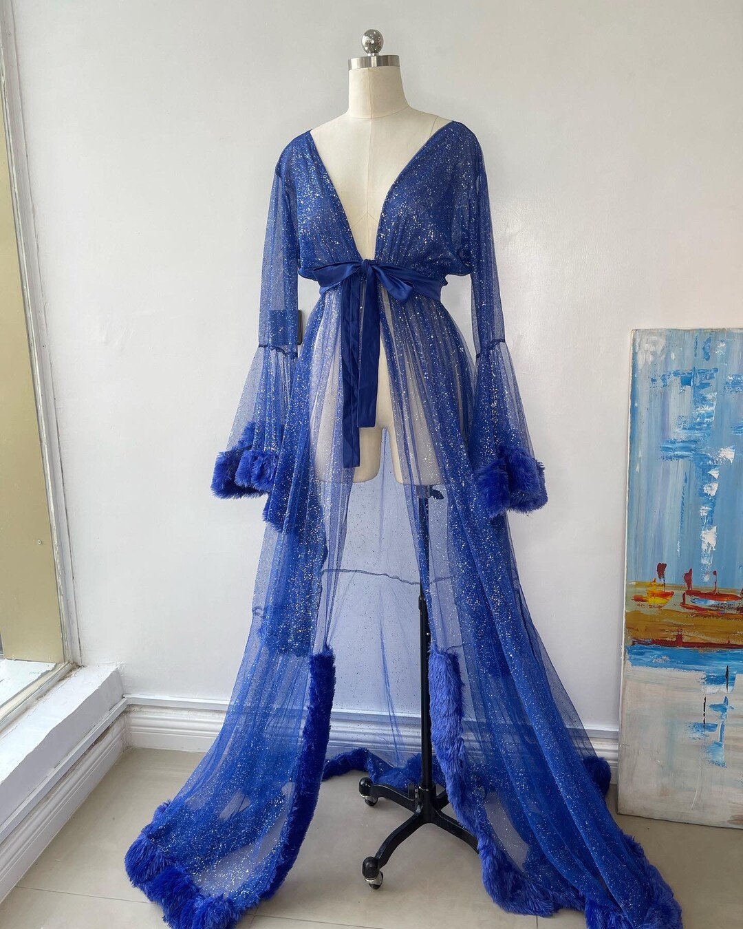 Shimmer Cosplay Robe Glittery Fur Tulle Robe - Etsy