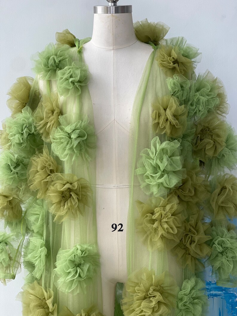 Green Awesome Jacket /different Shades of Green Ruffles Hooded - Etsy