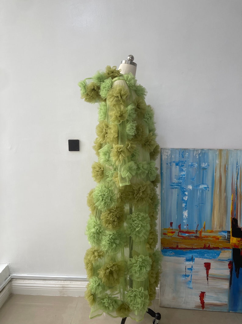 Green Awesome Jacket /different Shades of Green Ruffles Hooded - Etsy