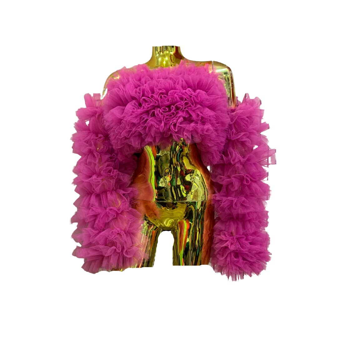 Tulle Top, Long Sleeved Tutu Blouse, Women's Shirt, Rave Outfit, Hot ...