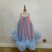 Rainbow Dress, Birthday Ruffled Tulle Dress, Multicolor Pom Pom Dress ...