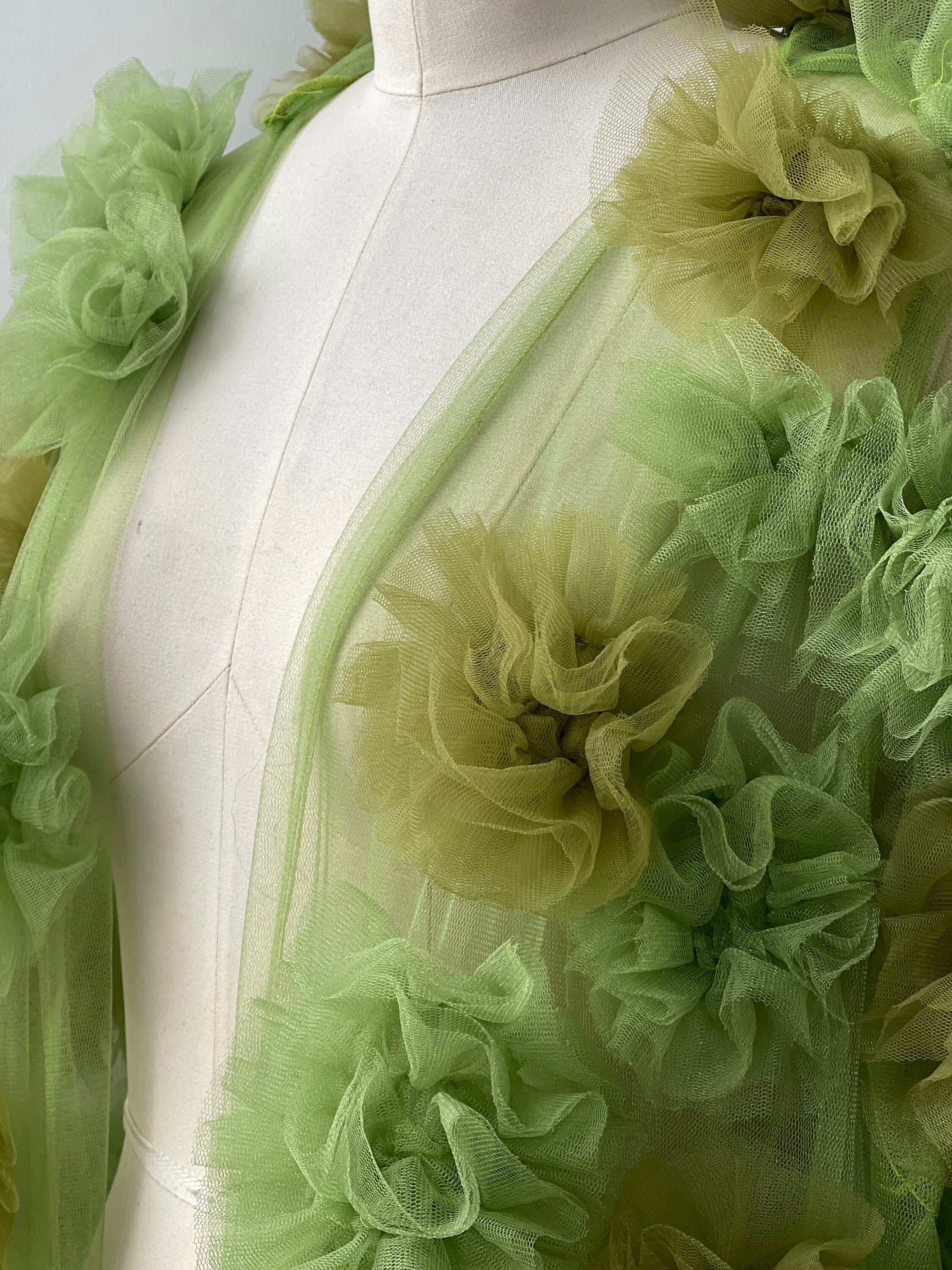 Green Awesome Jacket /different Shades of Green Ruffles Hooded - Etsy