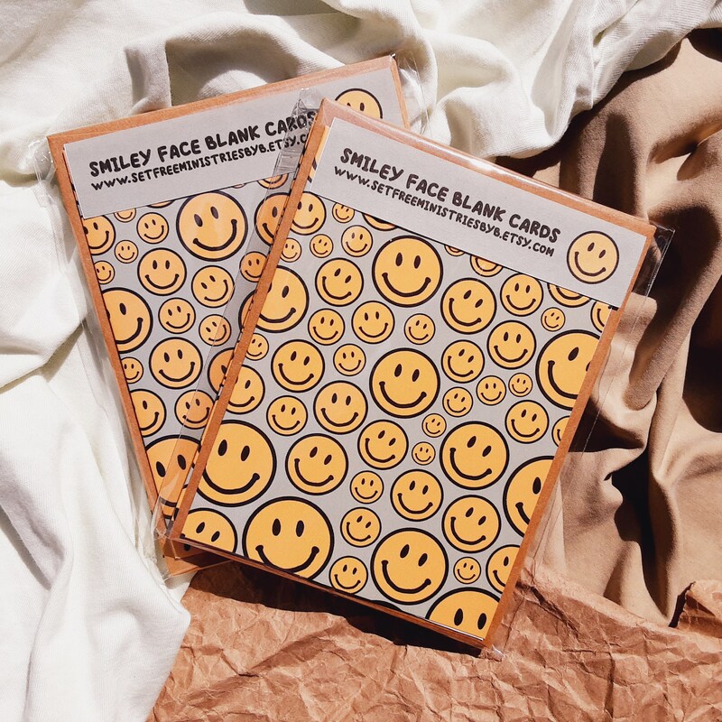 Smiley Face Card - Etsy