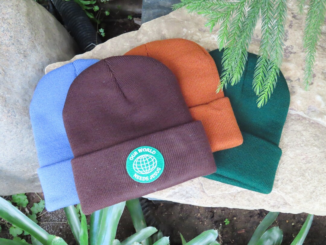 Our World Needs Jesus Beanie Custom Beanie Christian Beanie Gift Winter ...