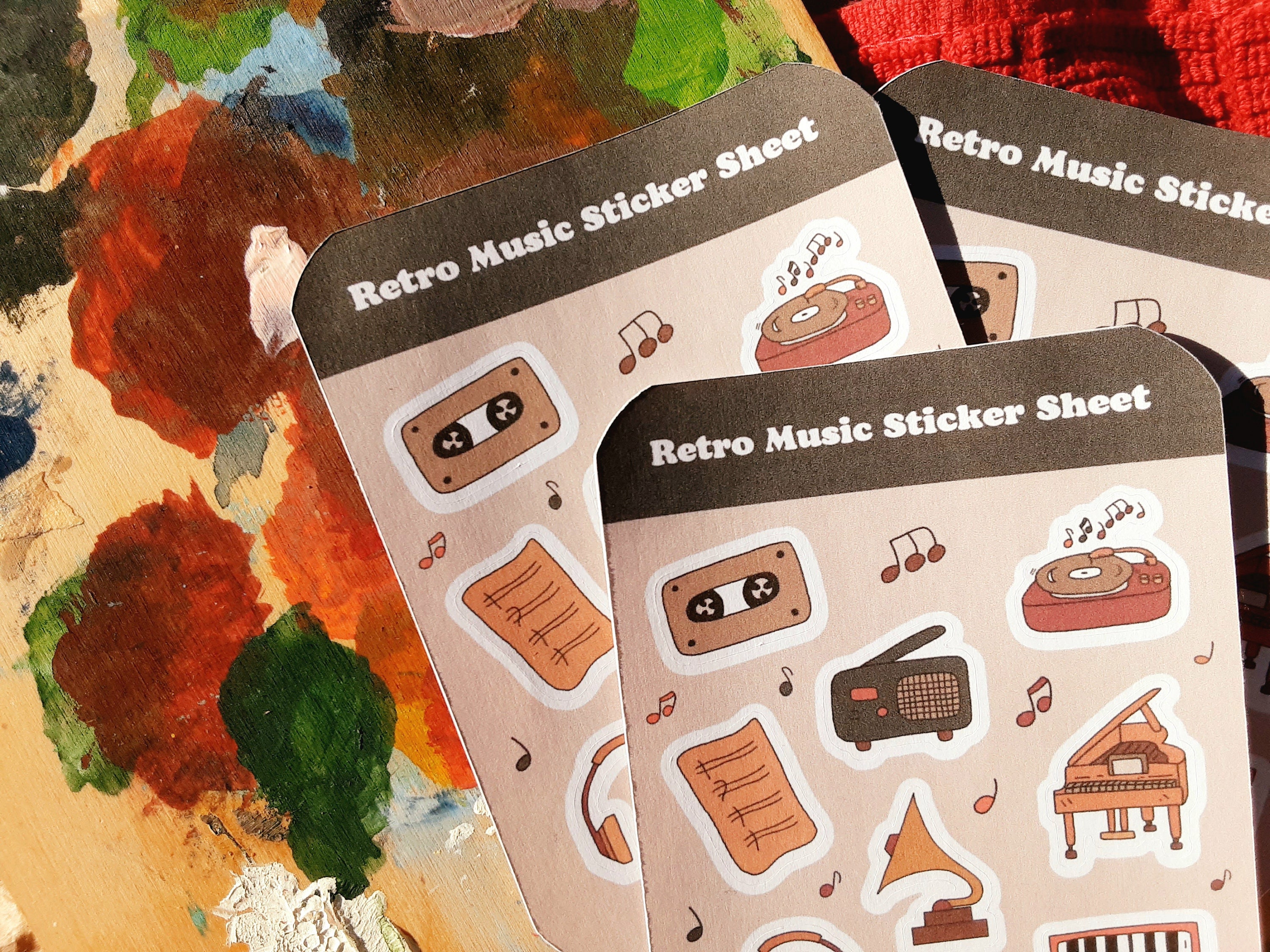 Mini Retro Music Sticker Sheet Mini Sticker Sheet Retro - Etsy