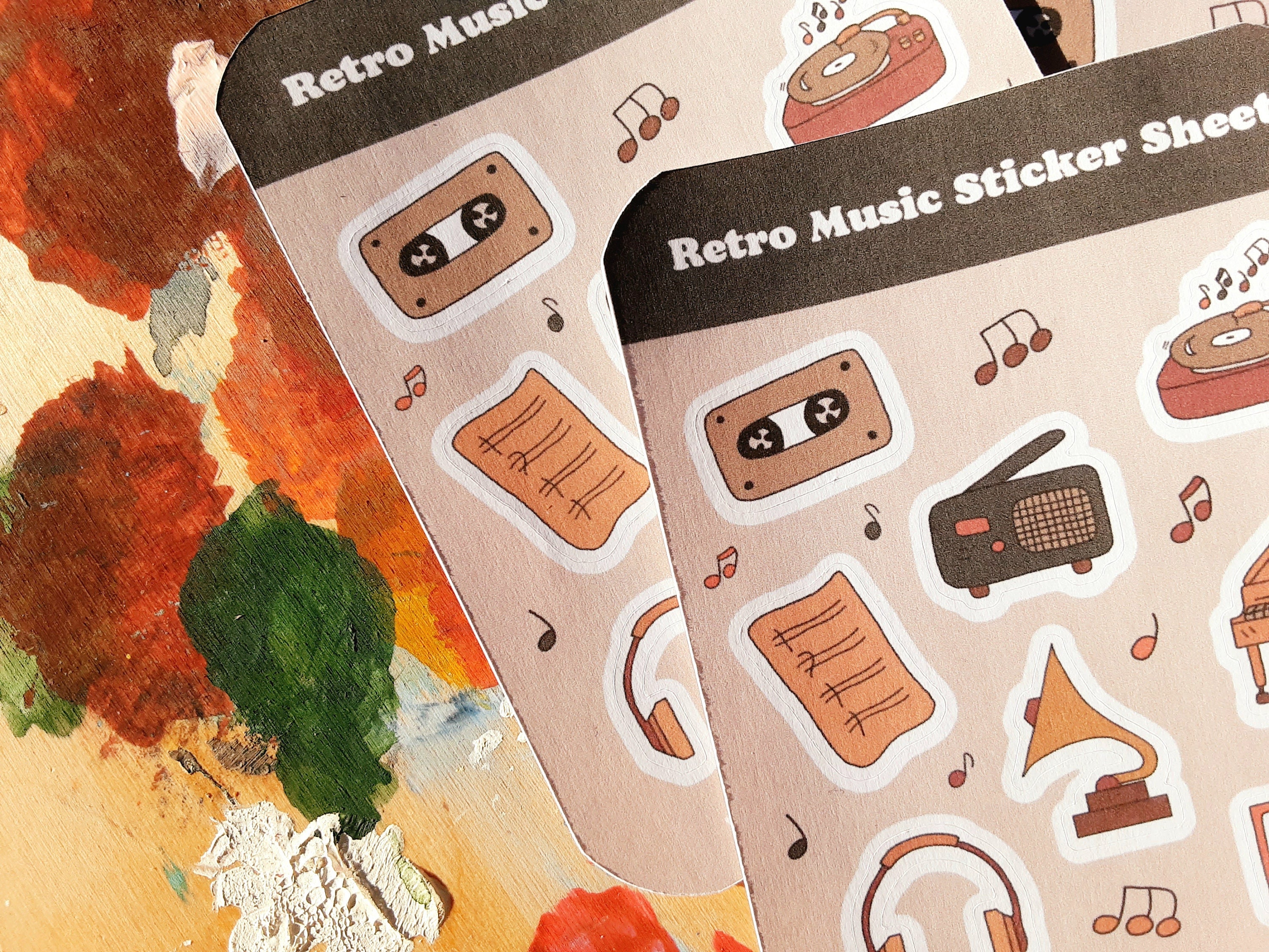 Mini Retro Music Sticker Sheet Mini Sticker Sheet Retro - Etsy