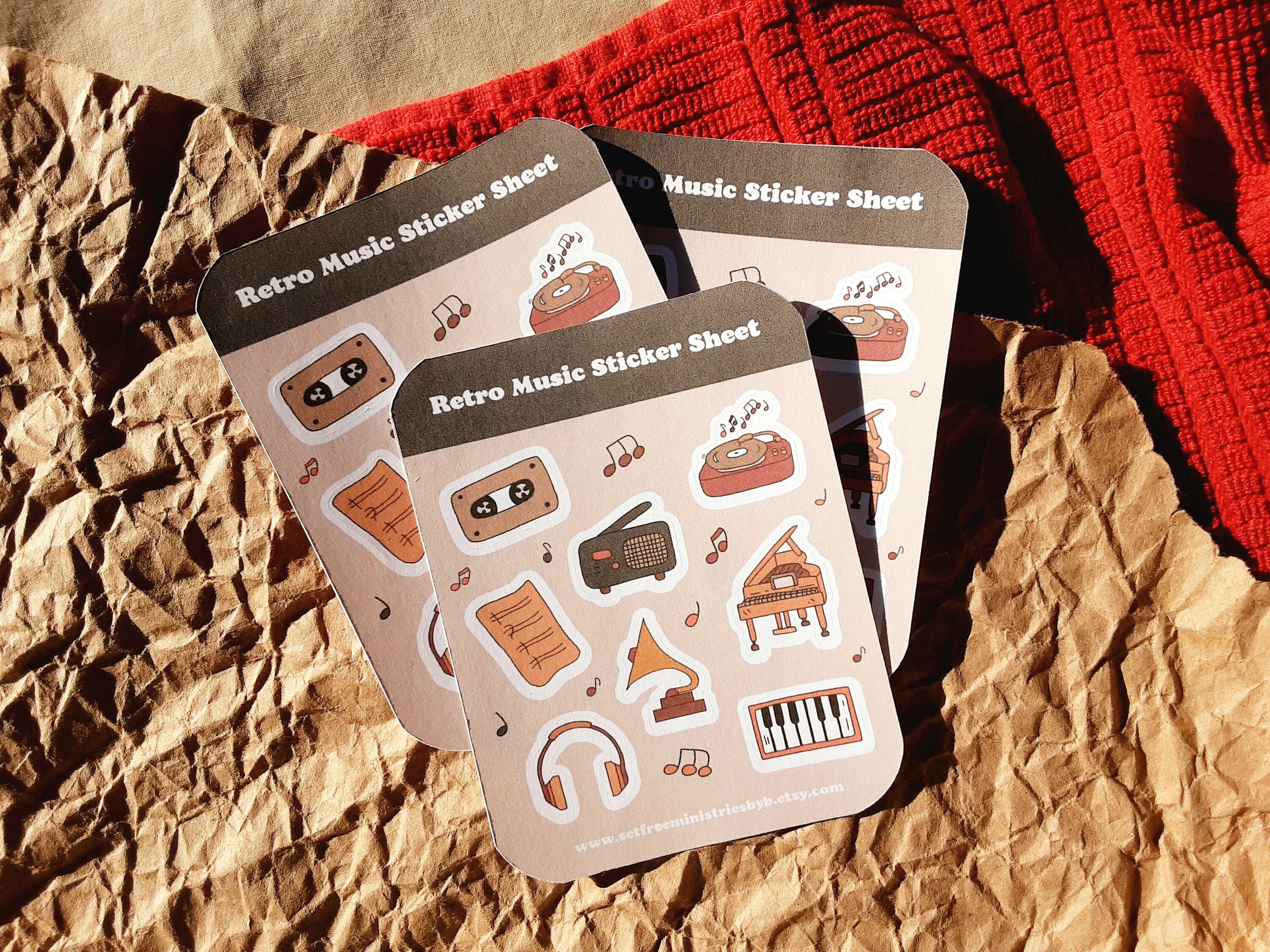 Mini Retro Music Sticker Sheet Mini Sticker Sheet Retro - Etsy
