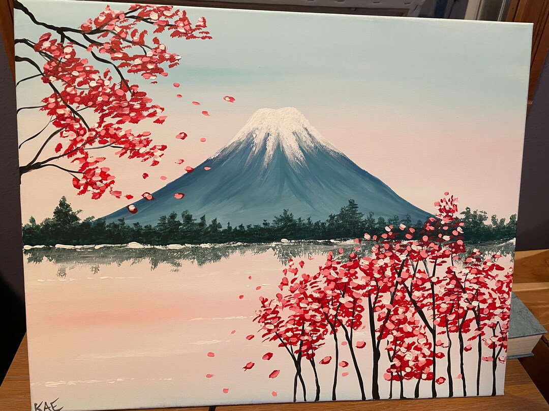 Mt. Fuji Acrylic Painting - Etsy