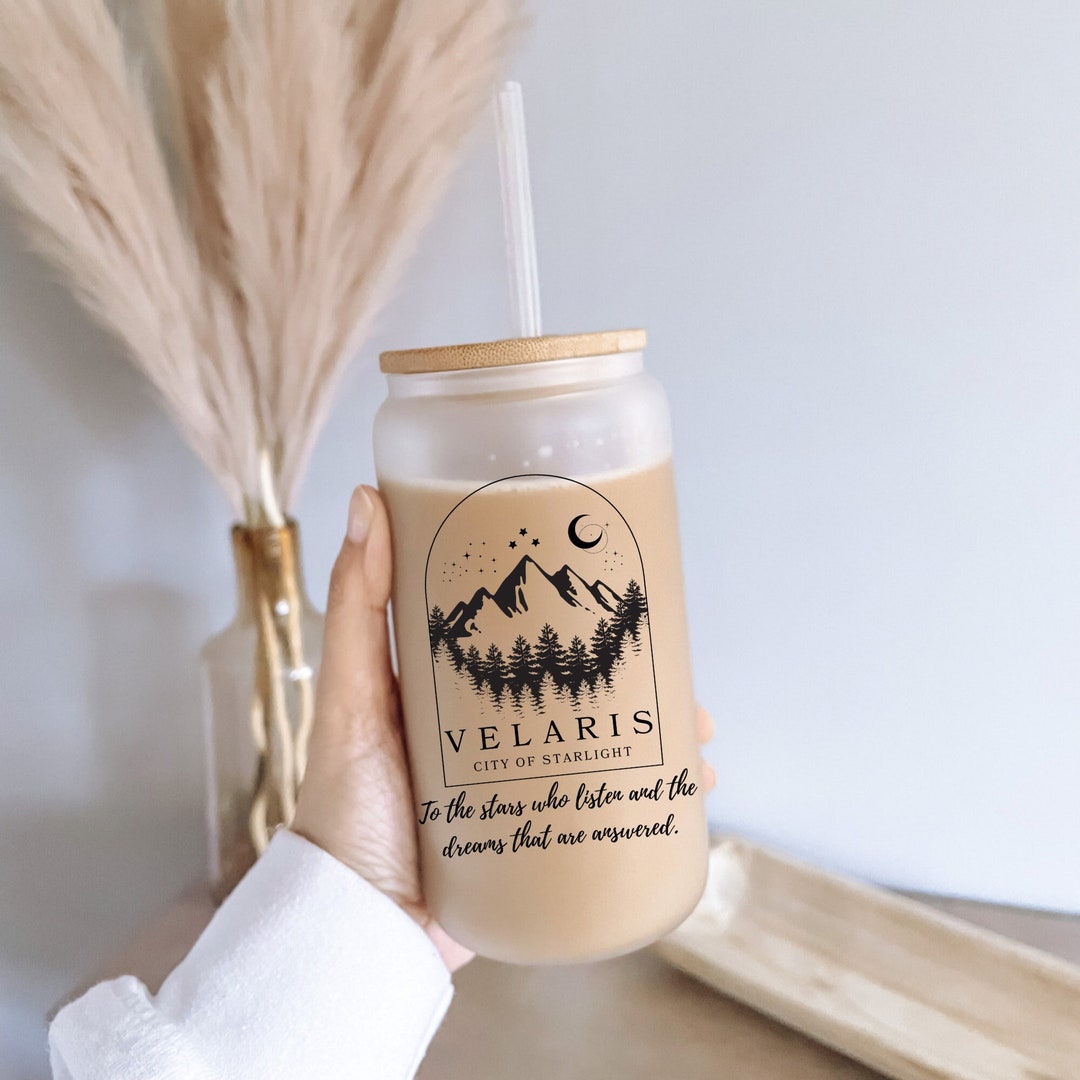 Velaris Acotar City of Starlight Iced Coffee Glass Cup, to the Stars ...