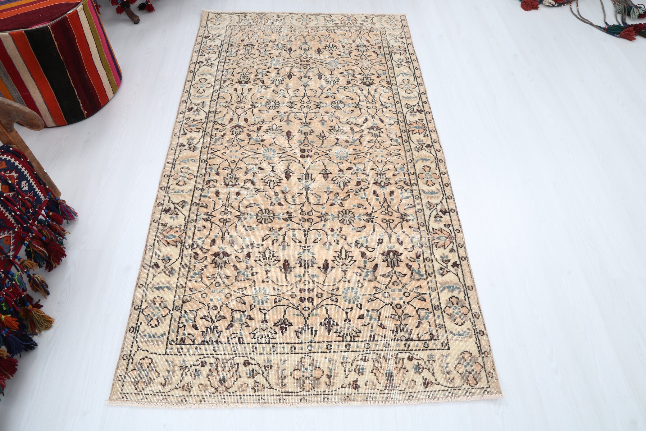 4x7 Floral Rug Turkish Rug Area Vintage Rug Handmade Rug | Etsy