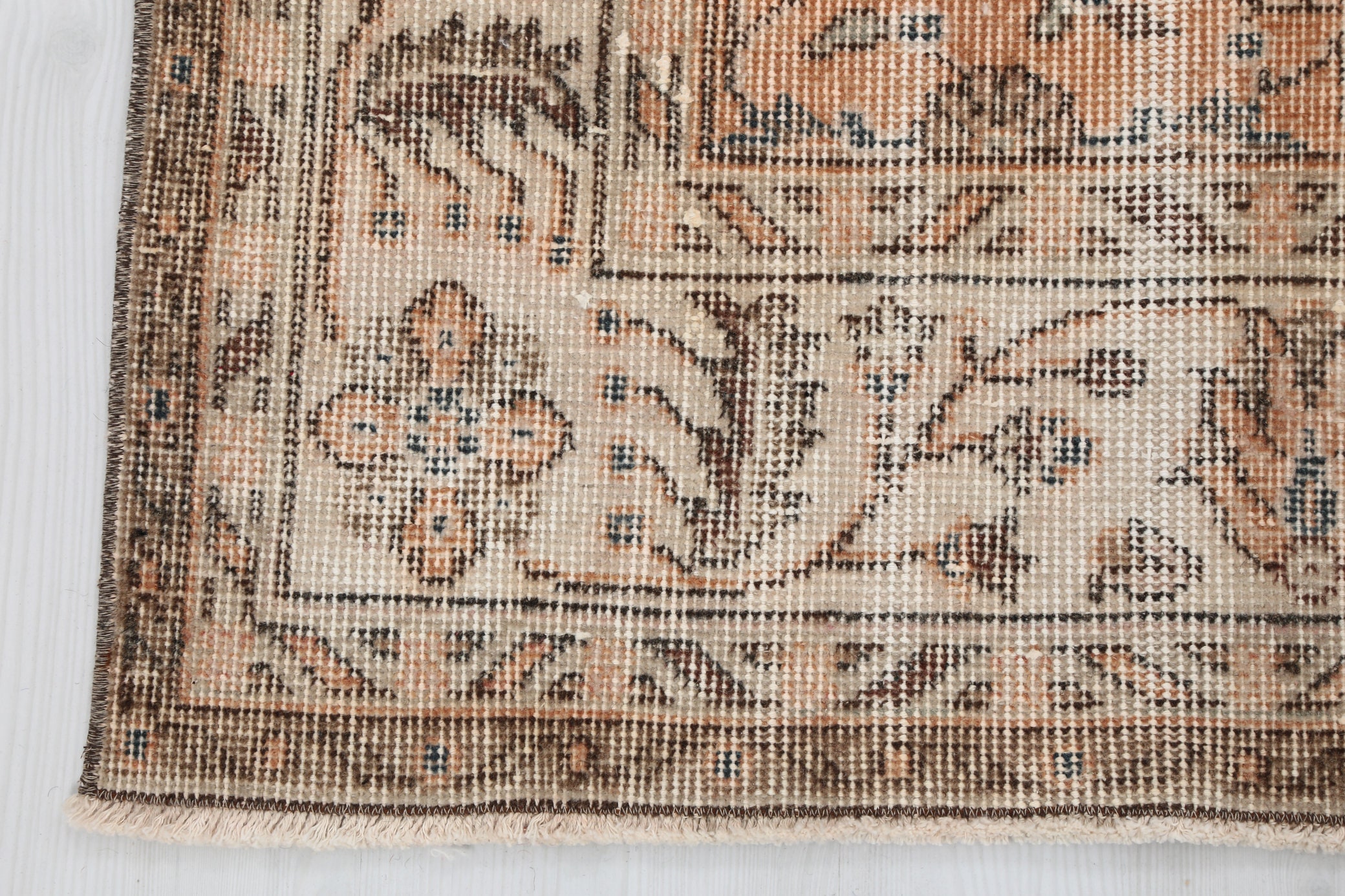 5x10 Area Rug Beige Border Blue Floral Orange Carpet Soft | Etsy