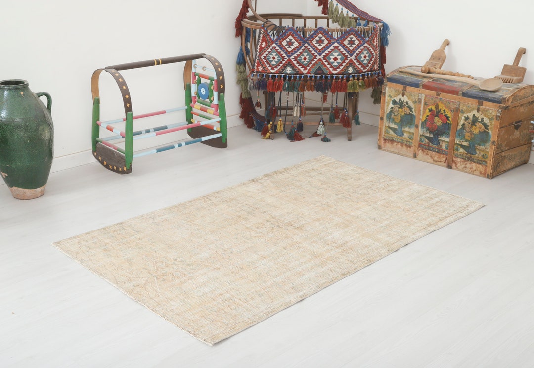 Neutral Rug, Turkish Rug 4x6, Vintage Rug, Area Rug 4x6, Small Rug ...