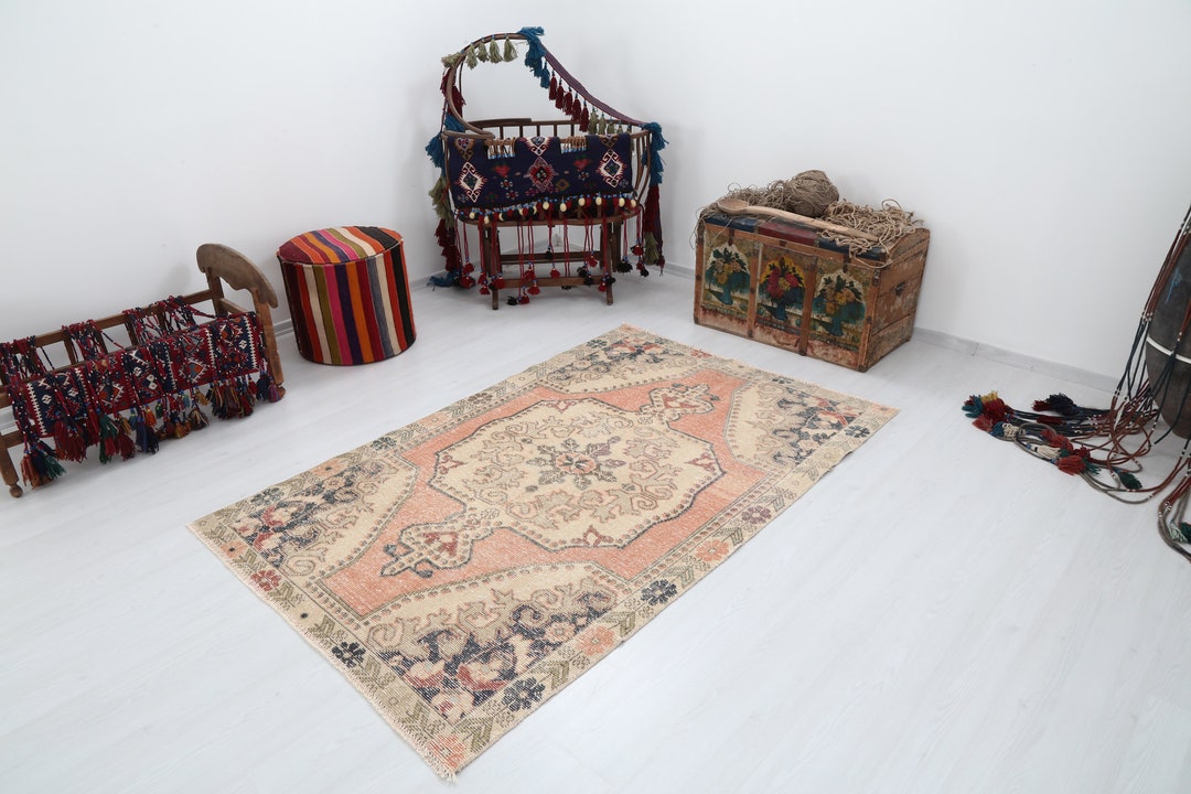 4x7 Rug, Area Rug, Bohemian Rug, Boho Rug, 4x7 Turkish Rug, Vintage Rug ...