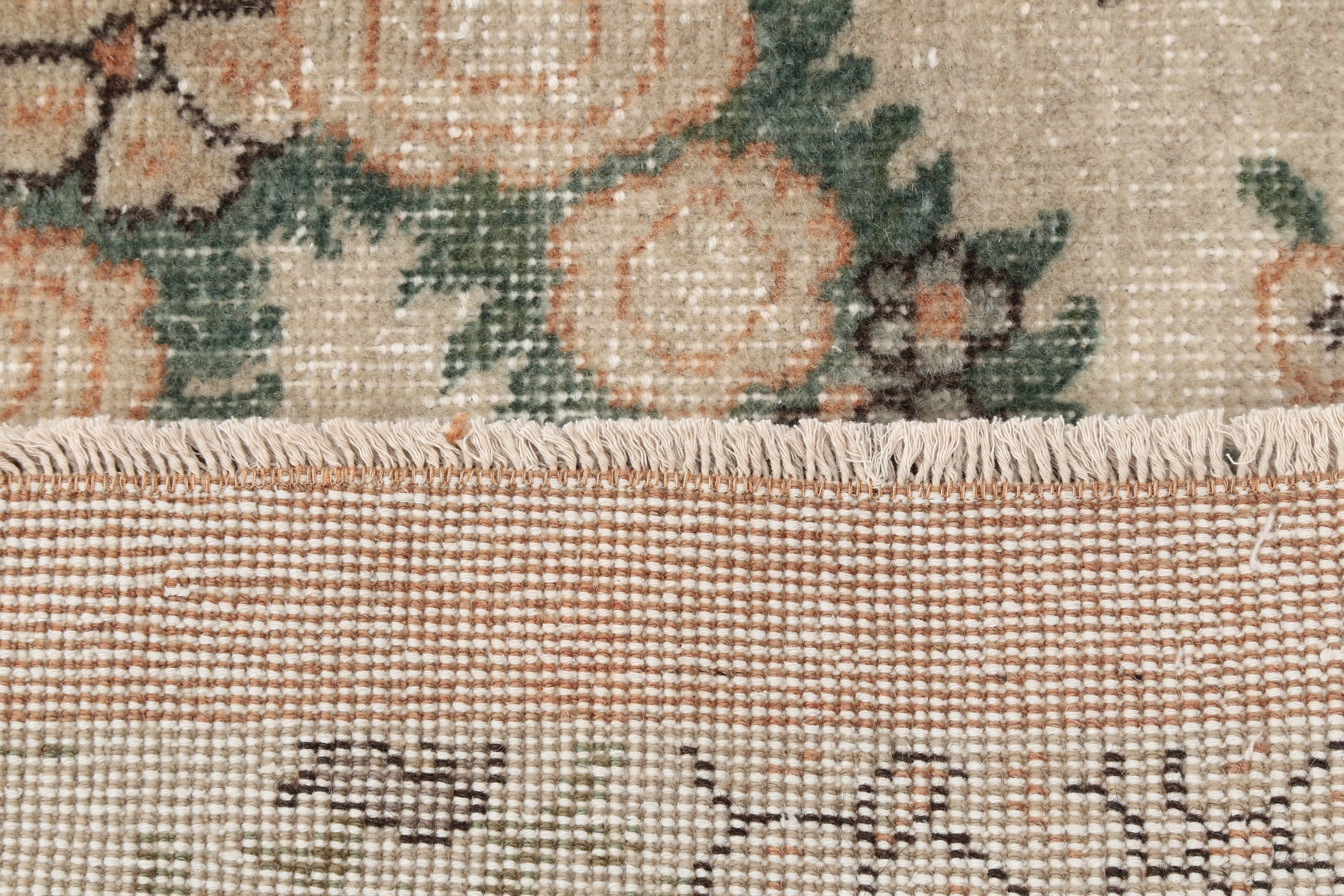 4x6 Orange Border Floral Beige Green Carpet Turkish Carpet | Etsy