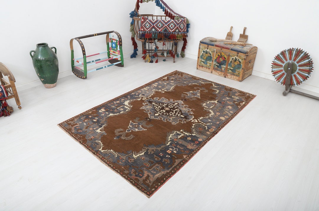 5x8 Muted Rug,anatolian Rug,wool Rug 5x8,turkish Vintage Rug,vintage ...