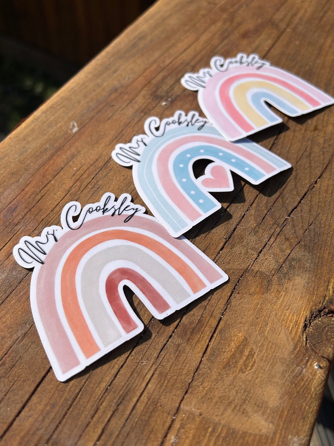 Personalized Boho Rainbow Sticker for Teachers/students/anyone ...