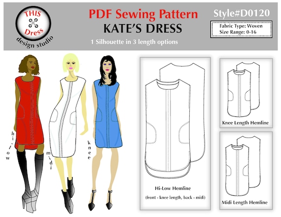 PDF Sewing Pattern Instant Digital Download Womens Dress. | Etsy