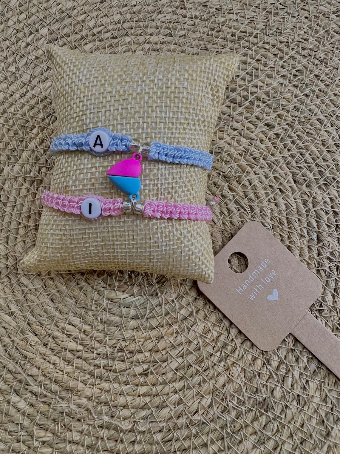 Stitch & Angela Matching Heart Bracelets - Etsy