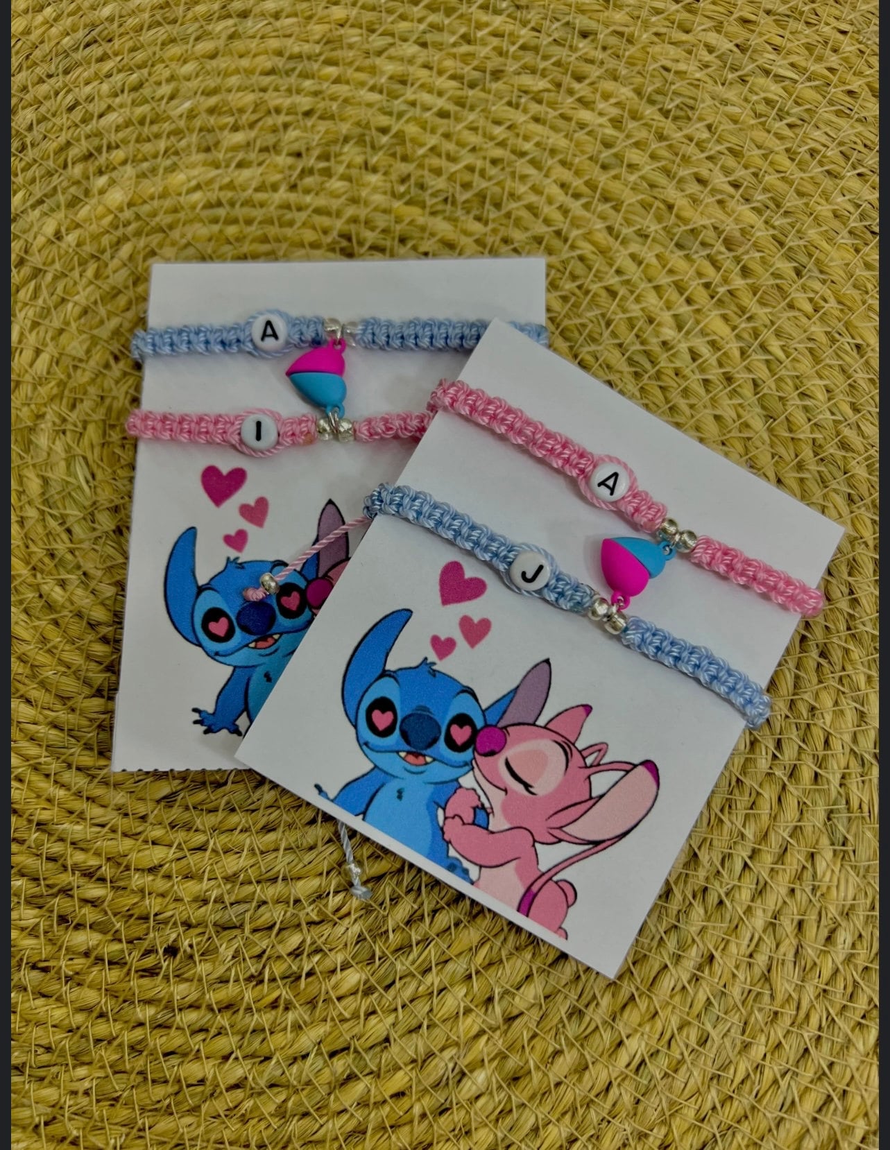 Stitch & Angela Matching Heart Bracelets - Etsy