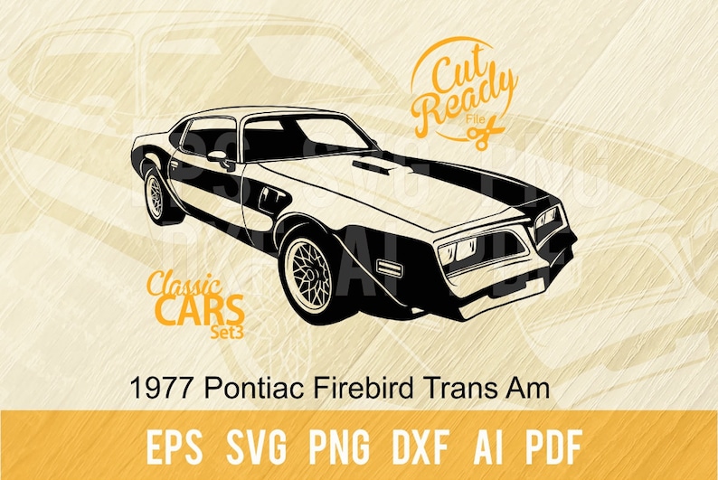 1977 Pontiac Firebird Trans Am SVG | Classic Cars Svg Muscle Cars Cut ...