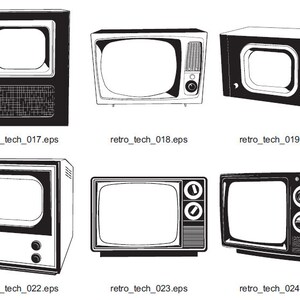 Retro Tech Clipart EPS/SVG/PNG - Etsy