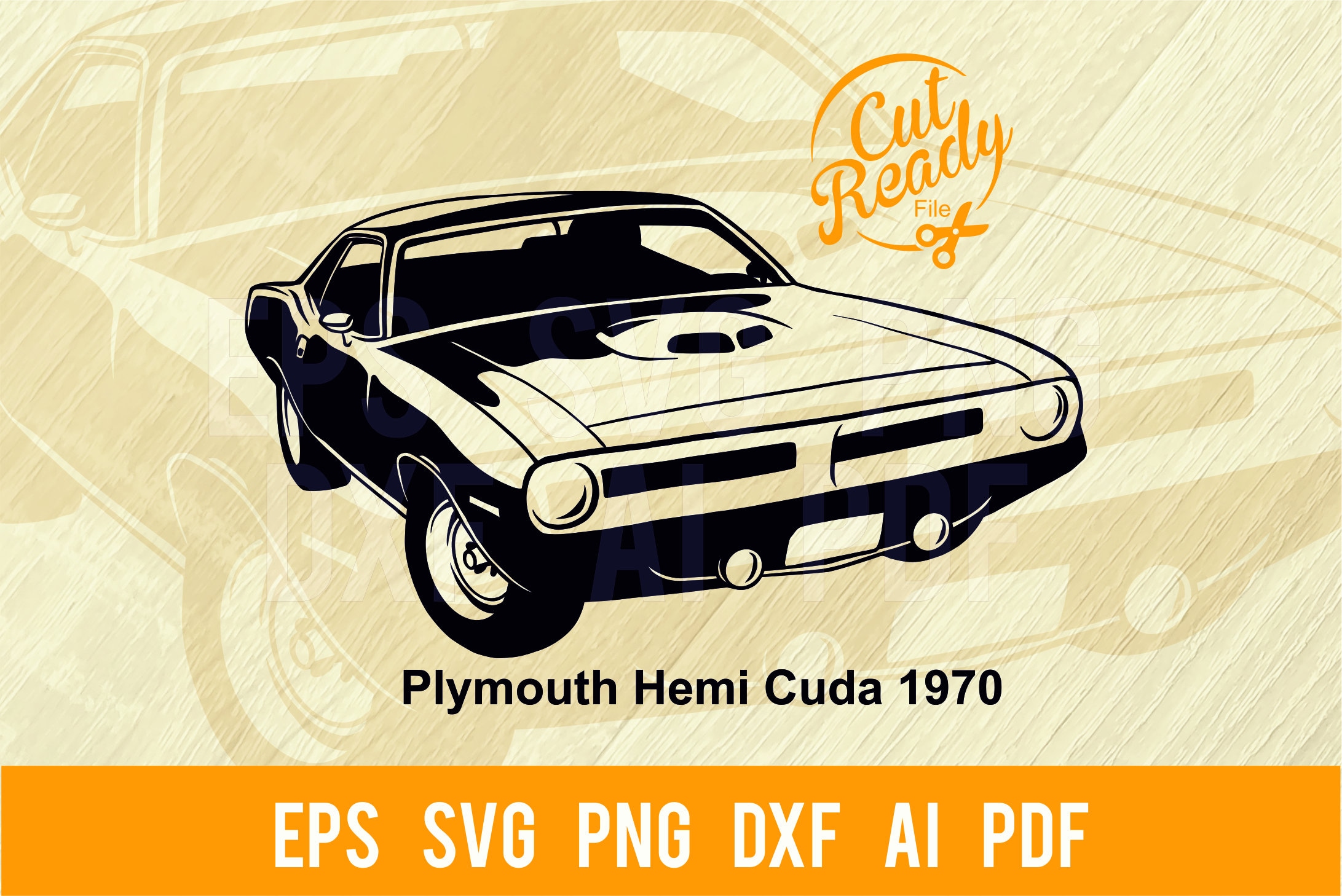 Plymouth Hemi Cuda 1970 SVG Classic Cars Svg Cut Ready Clip - Etsy