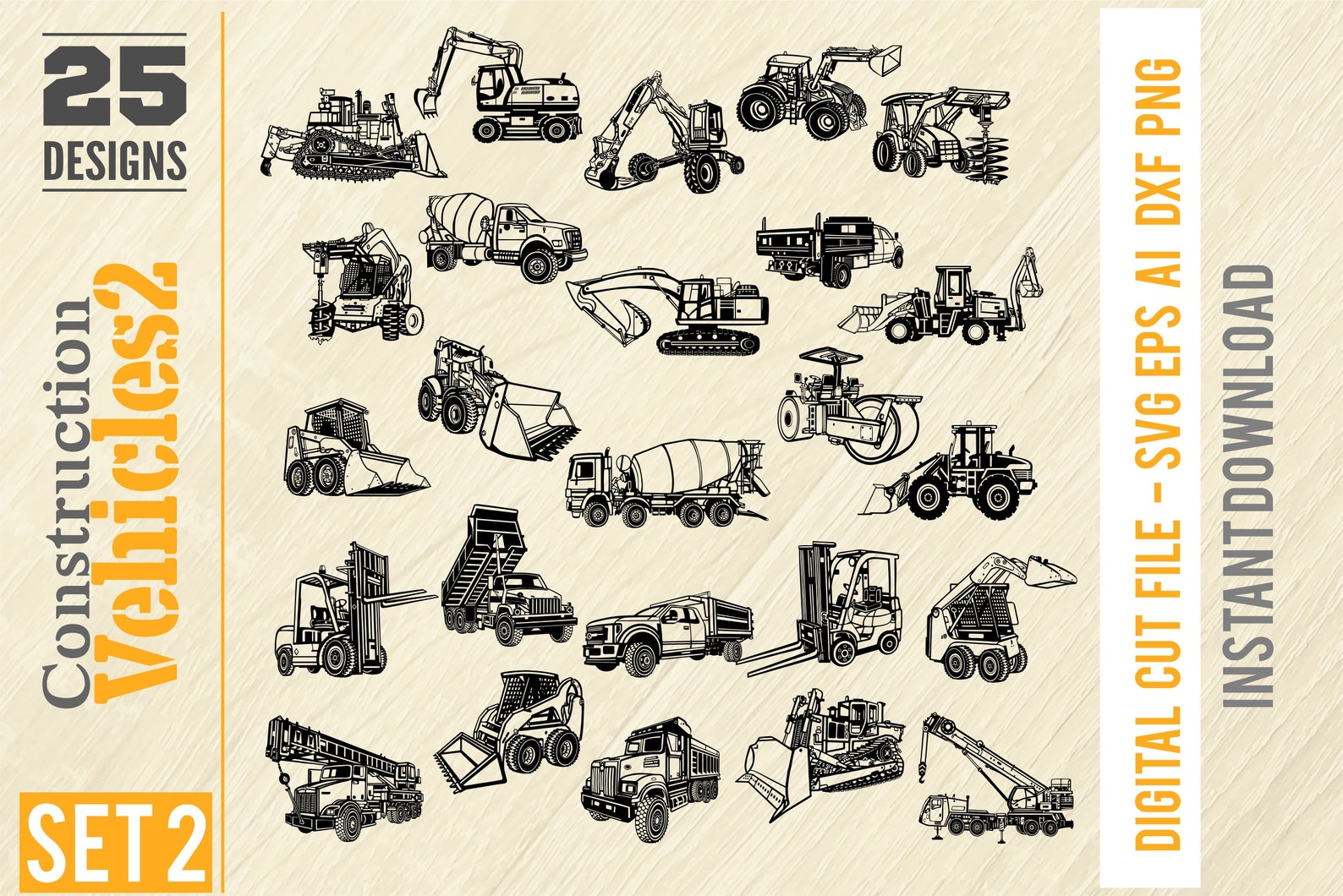 Construction Vehicles Set SVG - Special Equipment Bundle, Special ...
