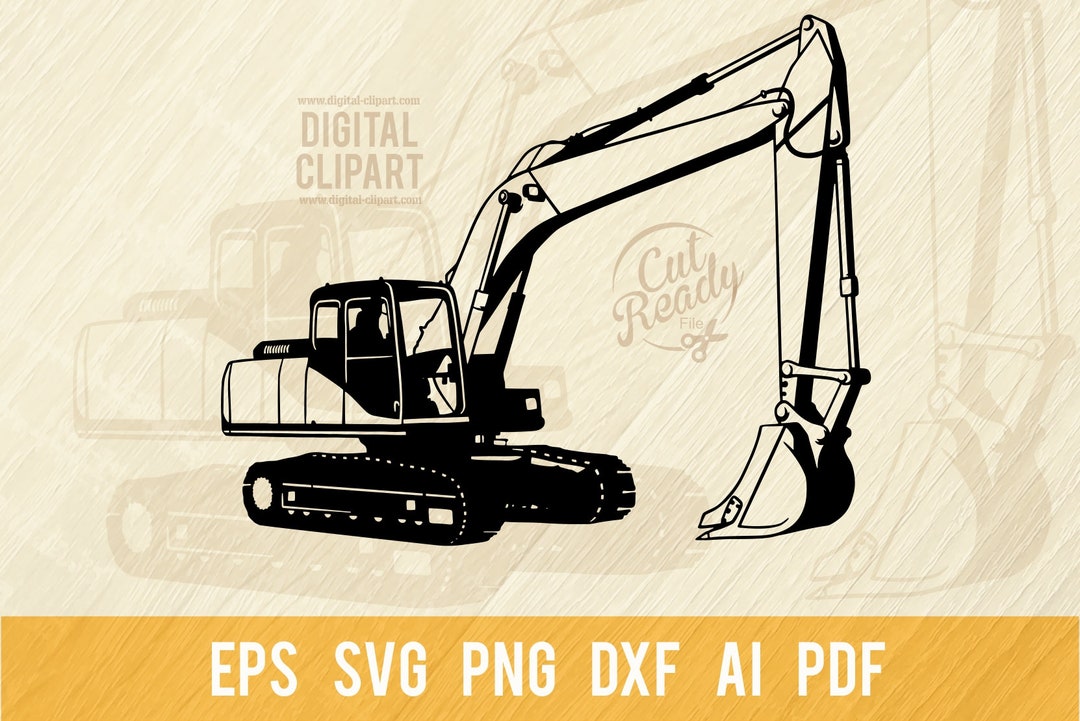 Excavator SVG, Construction Vehicle SVG Cut File, Cut Stencil, Laser ...