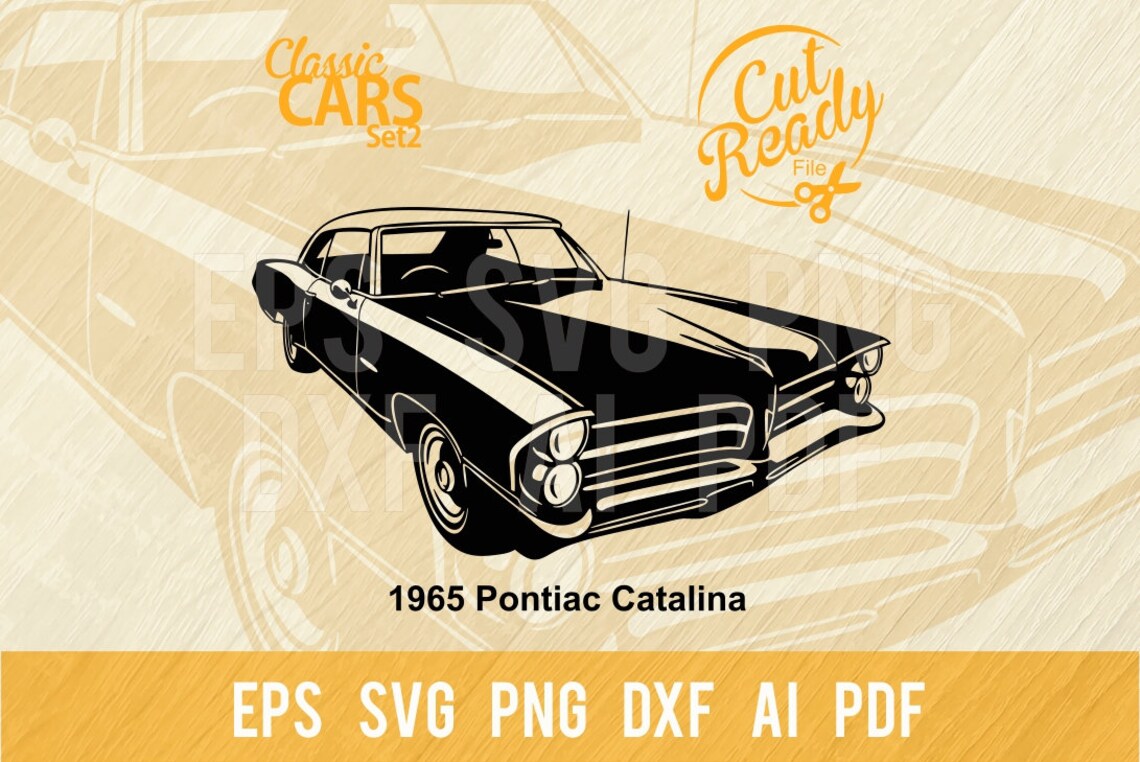 1965 Pontiac Catalina SVG | Classic Cars Svg Muscle Cars Cut Ready Clip ...