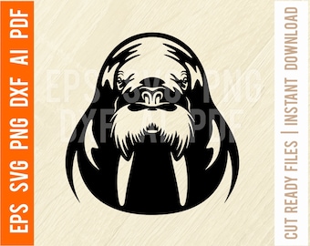 Walrus Logo Animal Heads Wildlife Stencils SVG DXF SVG | Etsy