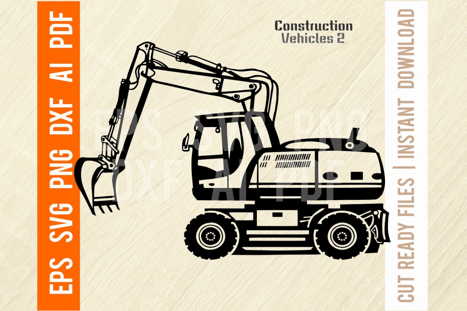 Excavator - Construction Machinery, Machine SVG, Machinery Dxf, SVG for ...