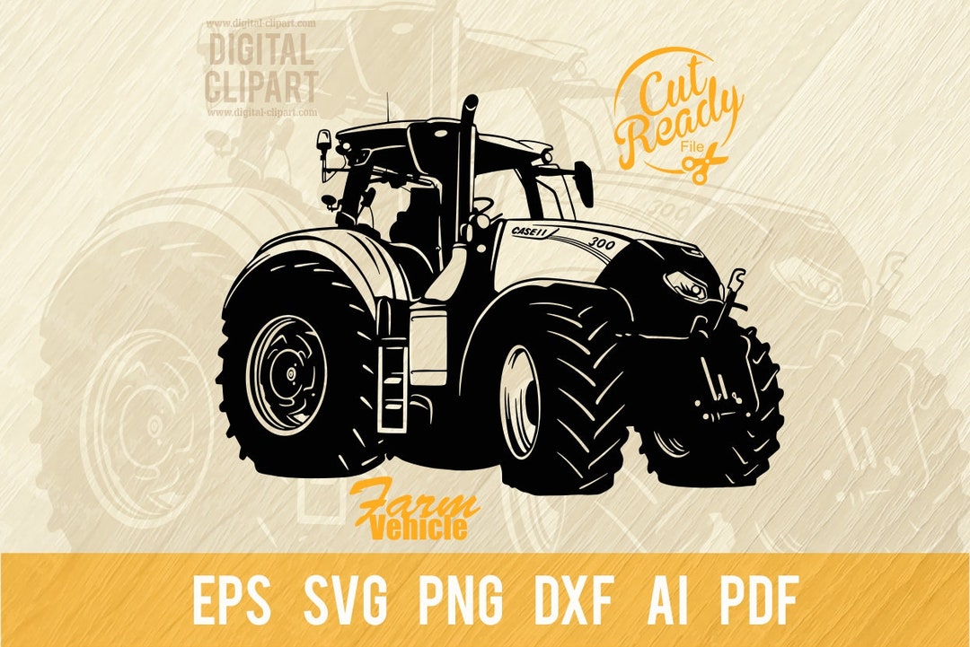 Tractor SVG Farm Tractor SVG Vector File, Cut Stencil, Laser Cut, SVG ...