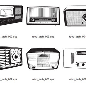 Retro Tech Clipart EPS/SVG/PNG - Etsy