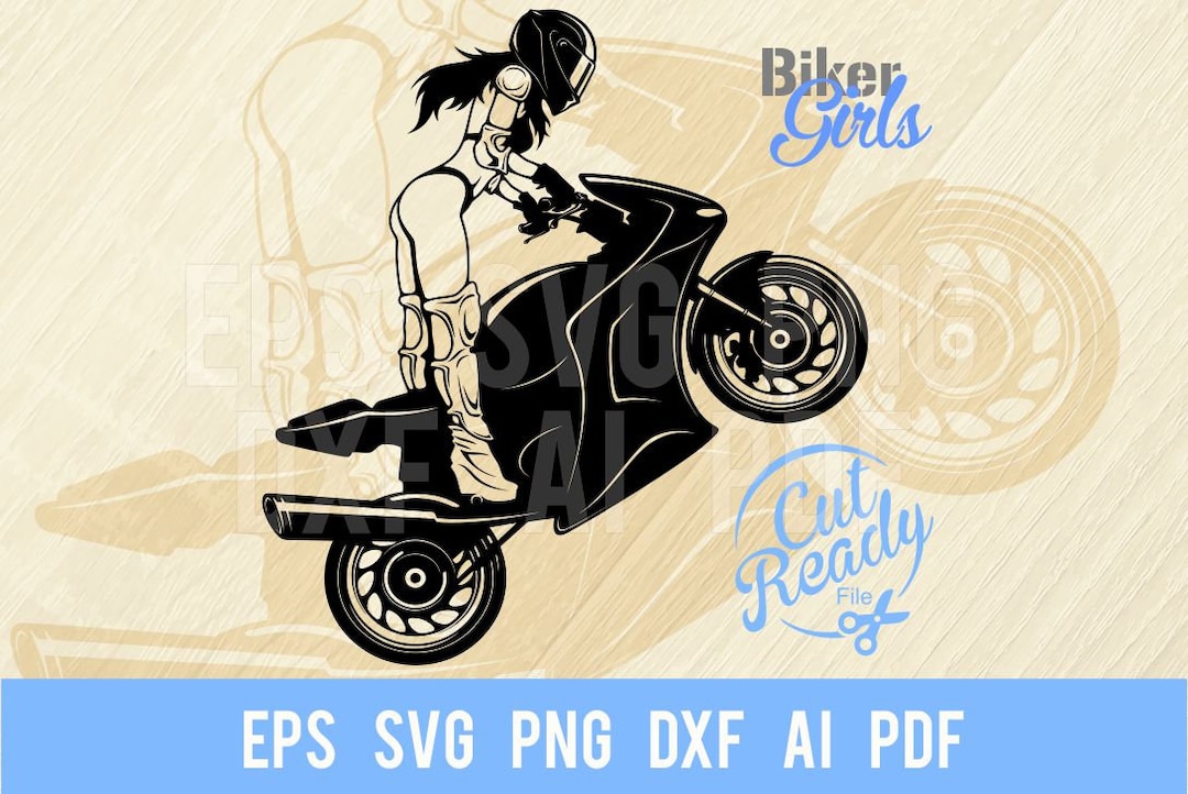 Biker Girl SVG, Motorcycle Woman SVG, Woman Biker Svg, Woman Motorcycle ...
