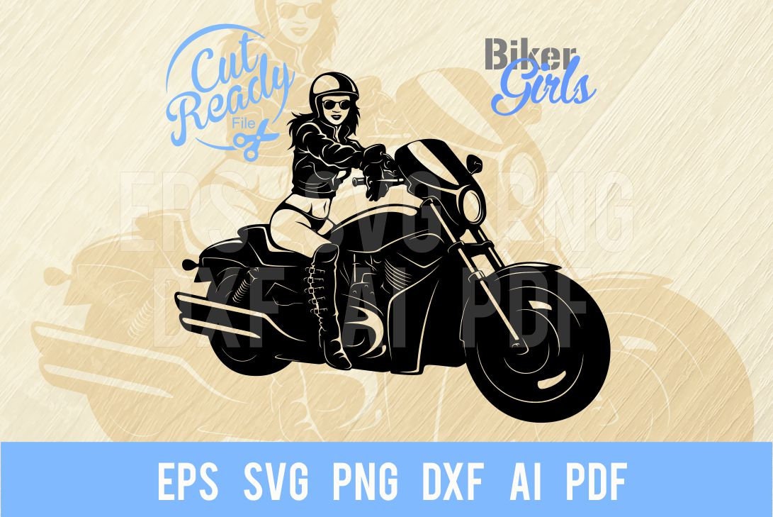 Biker Girl SVG, Motorcycle Woman SVG, Woman Biker Svg, Woman Motorcycle ...