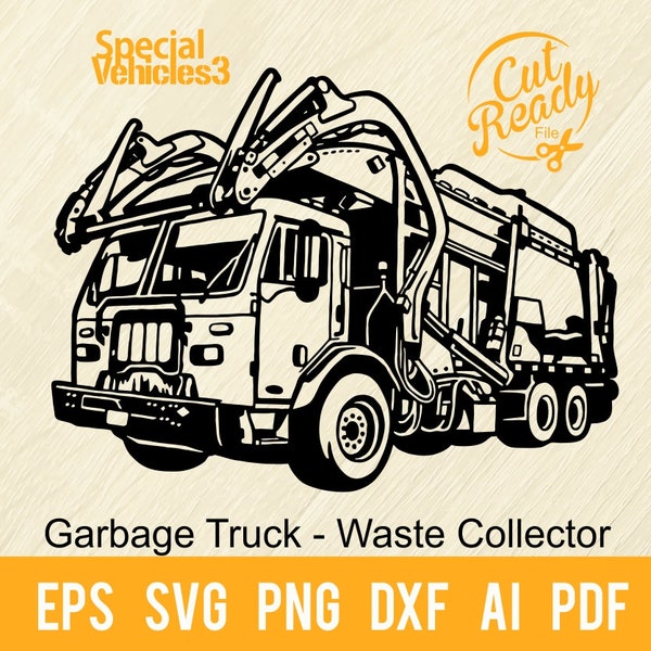 Garbage Truck Svg - Etsy