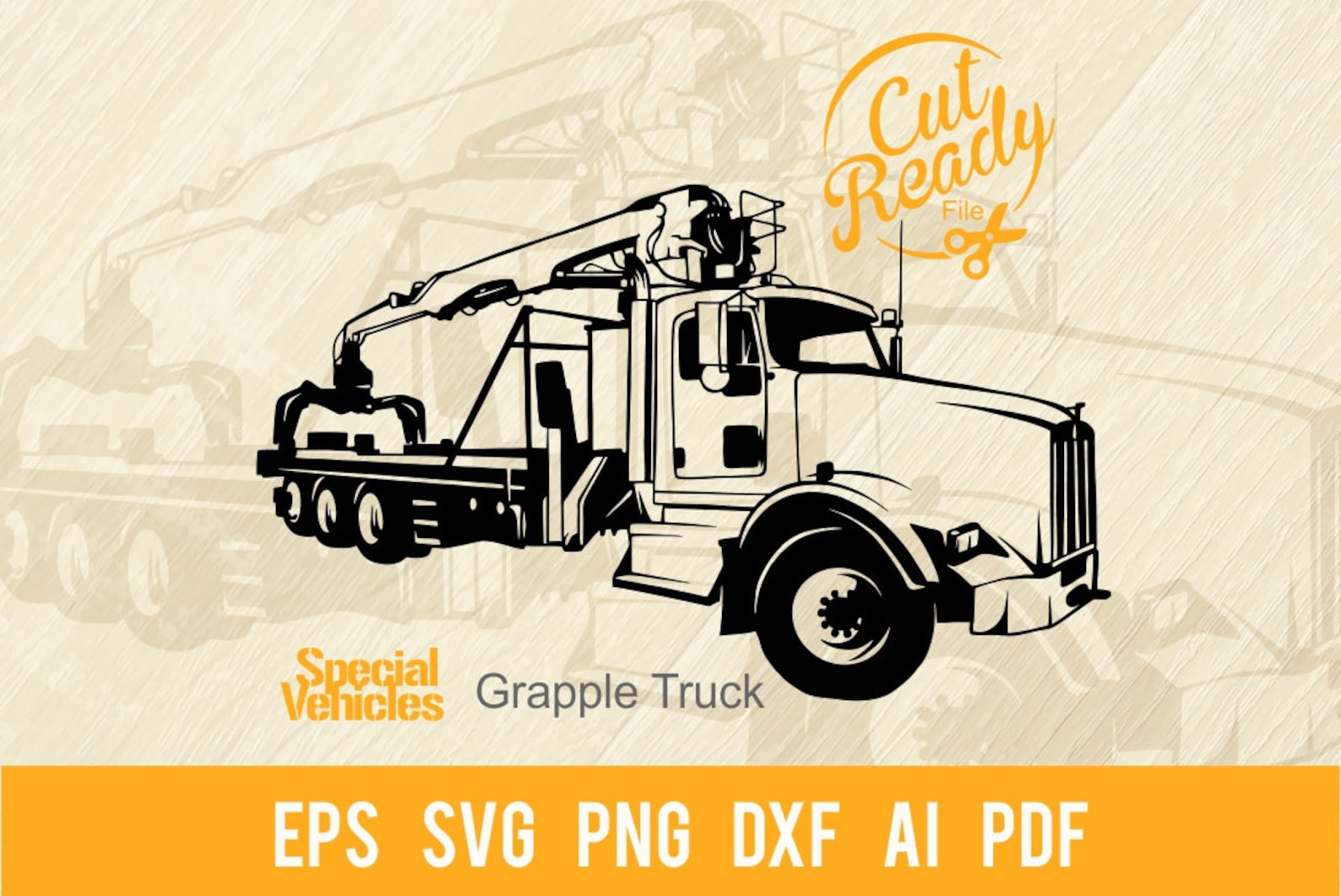 Grapple Truck Svg Vehicle - Heavy Machinery, Logging and Construction ...