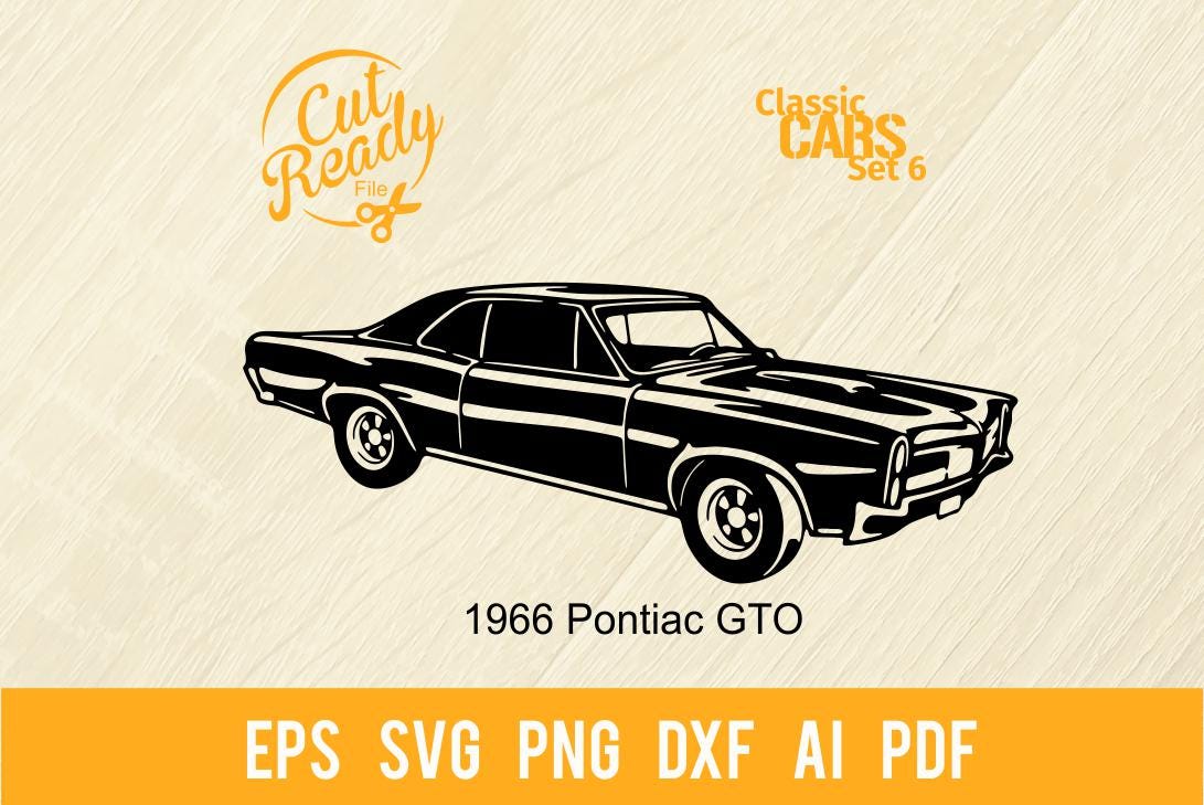 Pontiac GTO 1966 SVG Cut File | Classic Cars Svg| Cut Ready Clip Art ...