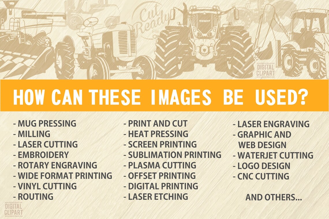 Tractor SVG Farm Tractor SVG Vector File, Cut Stencil, Laser Cut, SVG ...