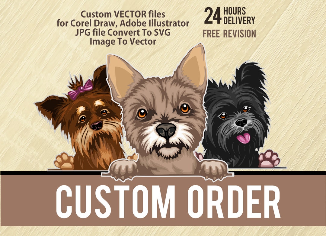 Custom Pet Portrait: Vector Color Illustration (digital File) - Etsy