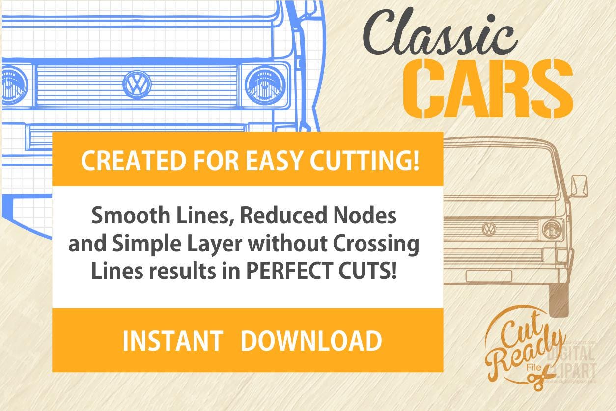 Classic Van Multivan T5 SVG Cut File | Vector Drawing 4 Views | Cut ...