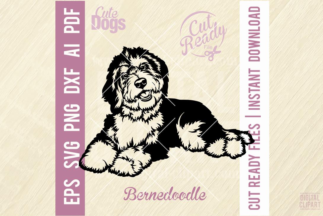 Bernedoodle SVG: Dog Silhouette Stencil, Pet Vector (digital File) - Etsy