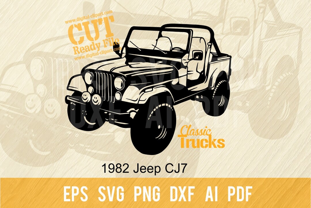 1982 Jeep CJ7 SVG Vector Clipart Cut Ready Clip Art Graphics - Etsy