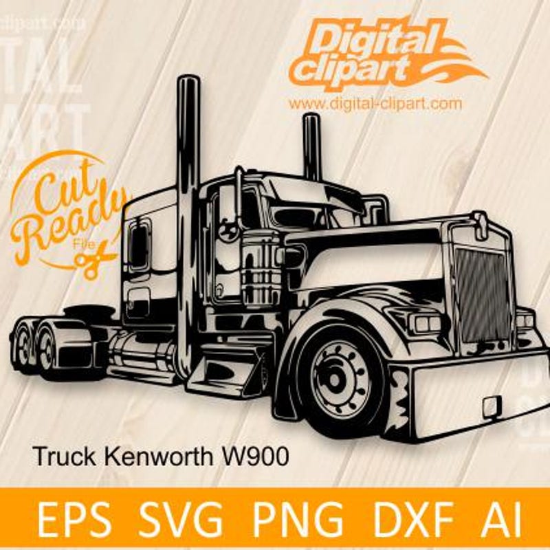 Vectorized Semi Truck - Etsy