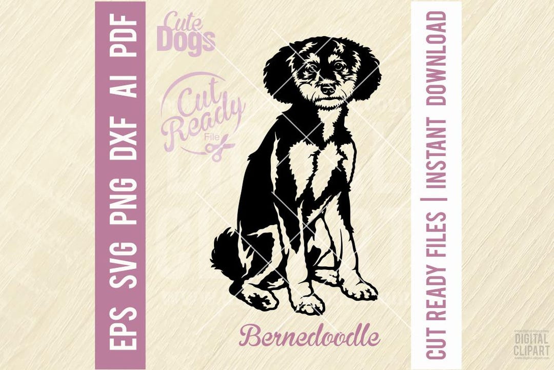 Bernedoodle Svg, Dog Breed, Funny Dog - Pet Vector Dog, Dog Silhouette ...