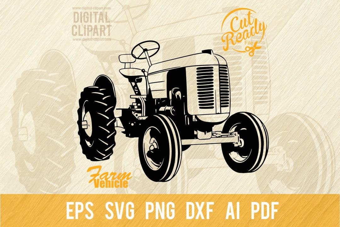 Old Tractor SVG - Retro Tractor SVG Vector File, Cut Stencil, Laser Cut ...